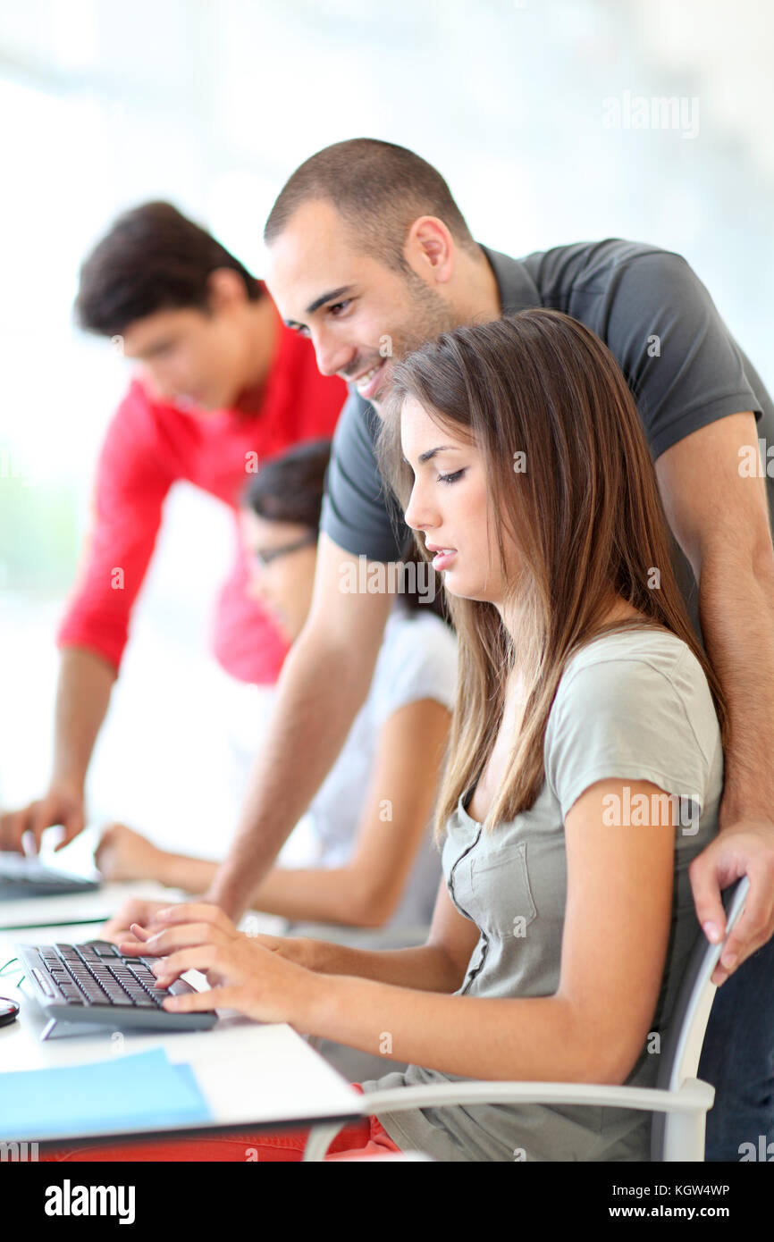 Group of young people in training course Stock Photo - Alamy