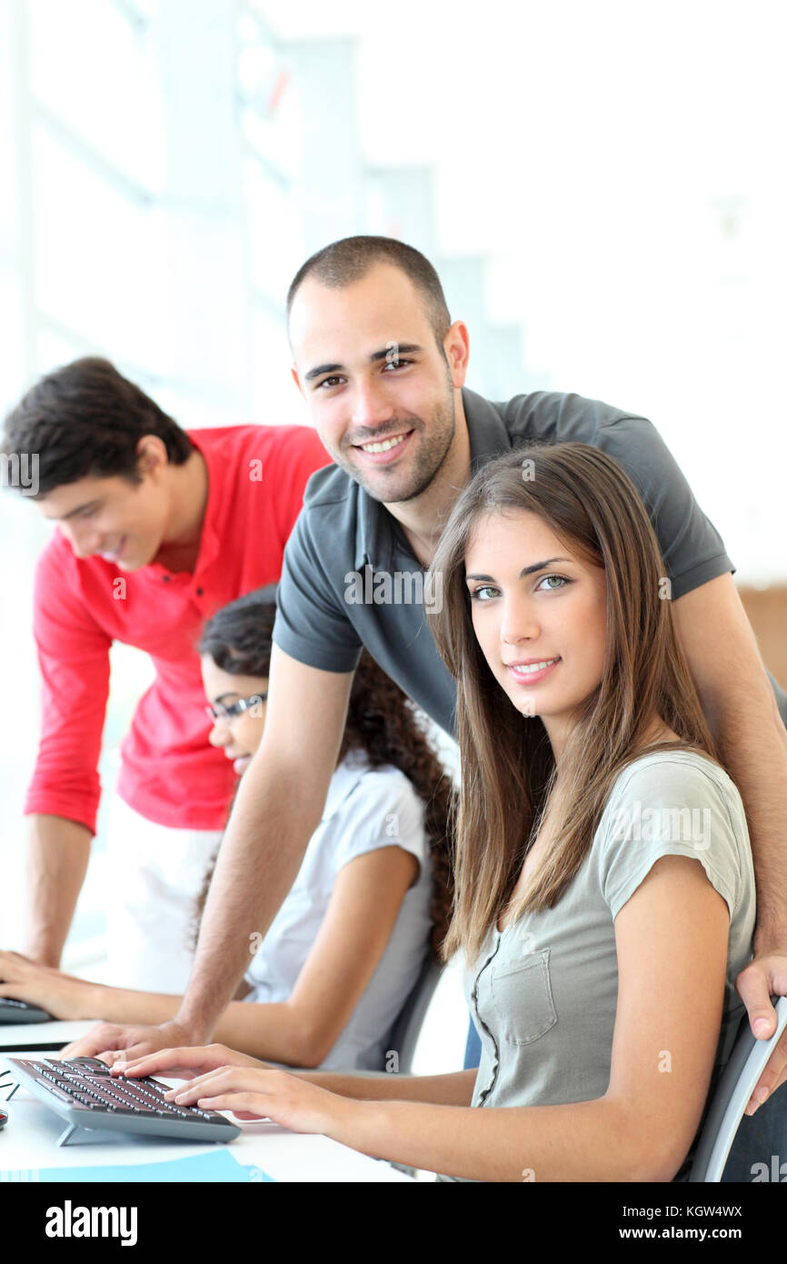Group of young people in training course Stock Photo - Alamy