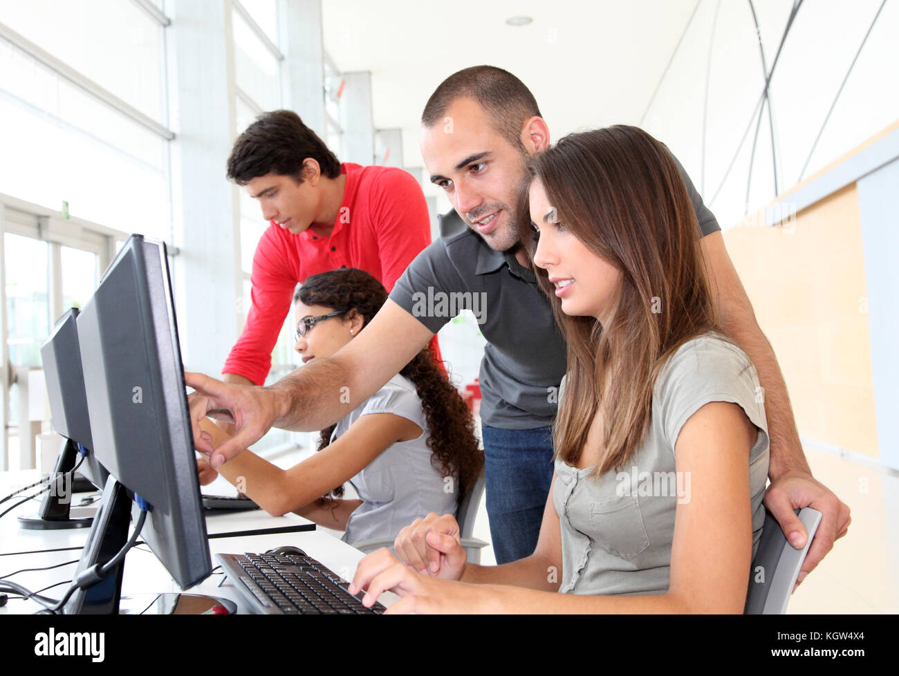 Group of young people in training course Stock Photo - Alamy