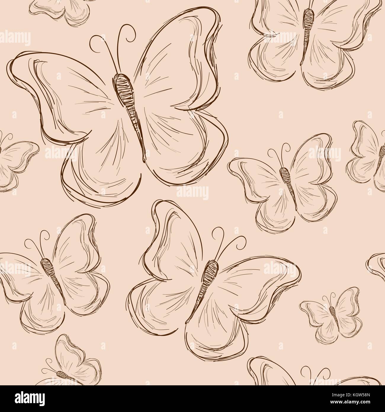 seamless pattern with butterfly, vintage butterfly Stock Vector Image ...
