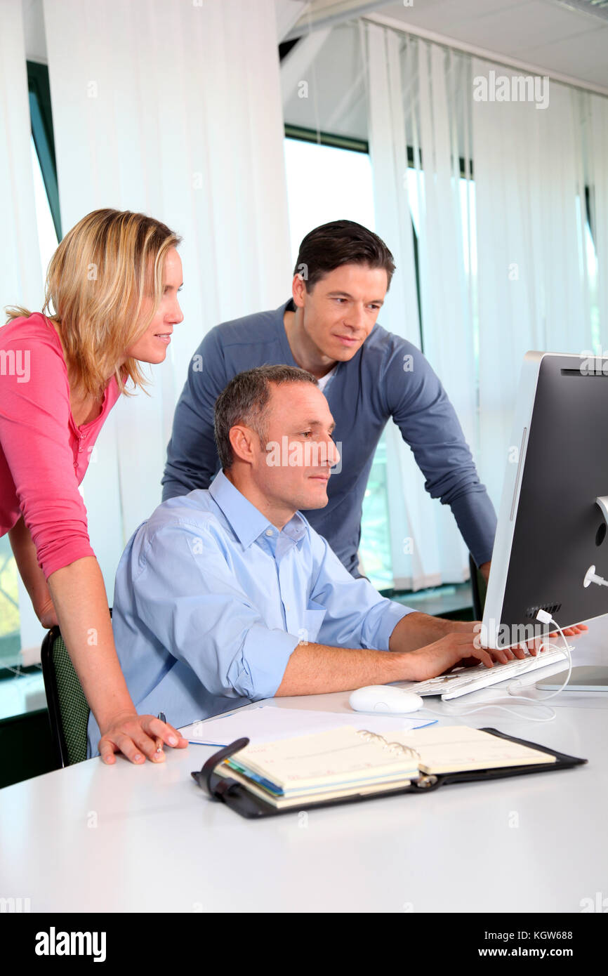 Office workers in a training course Stock Photo - Alamy