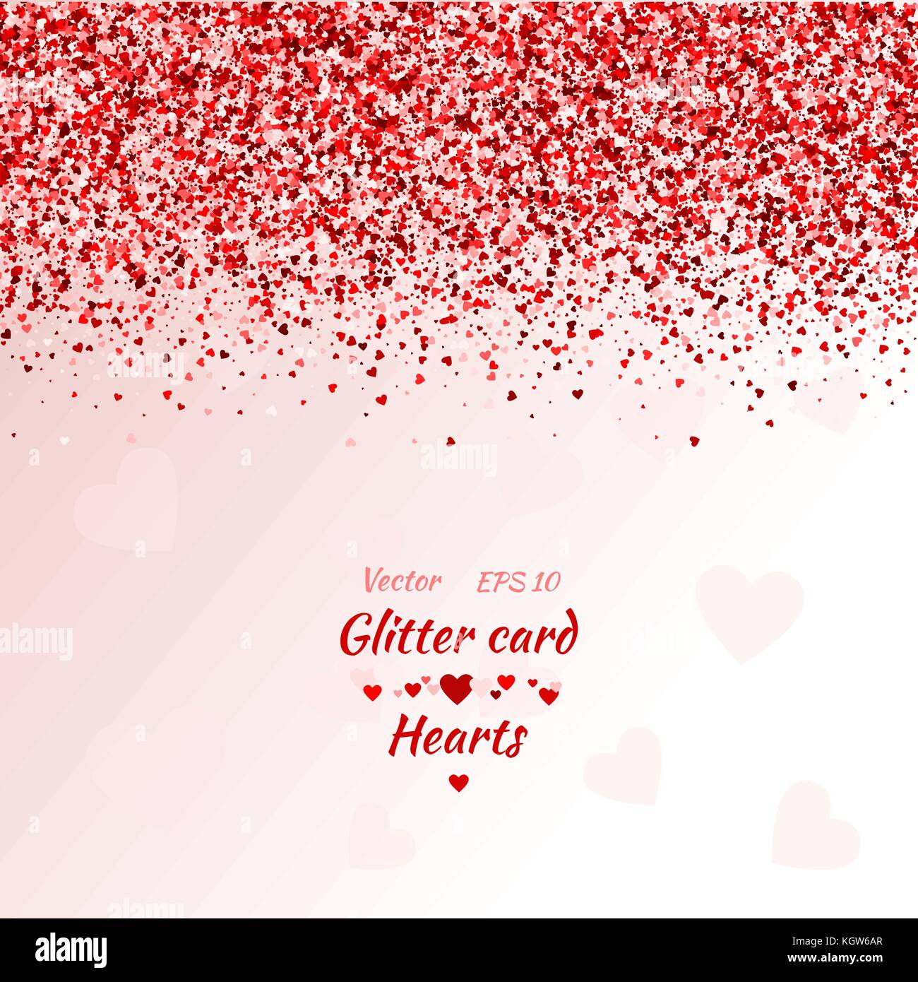Greeting card with hearts. Red sparkle Stock Vector Image & Art - Alamy