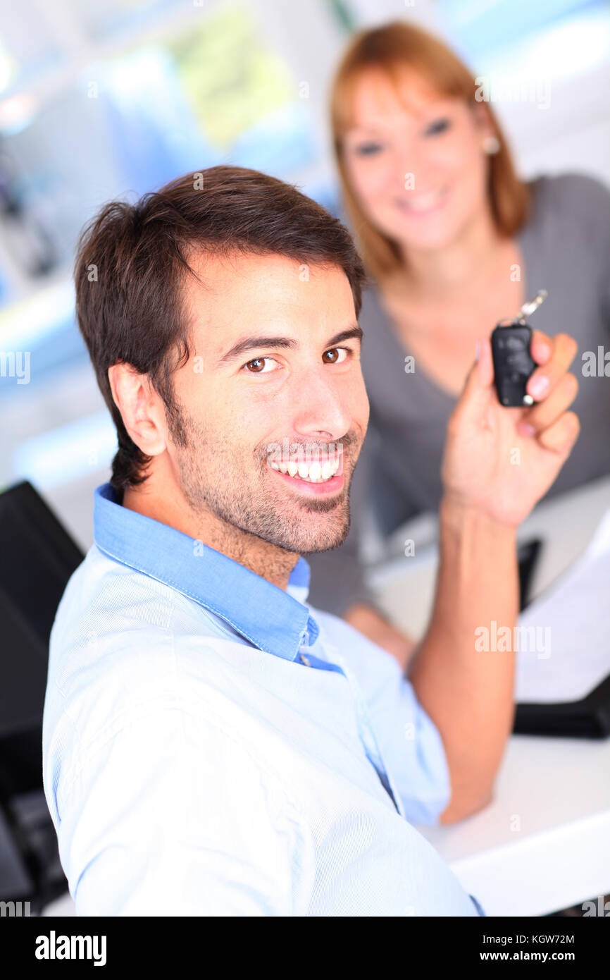 Happy new car owner Stock Photo - Alamy