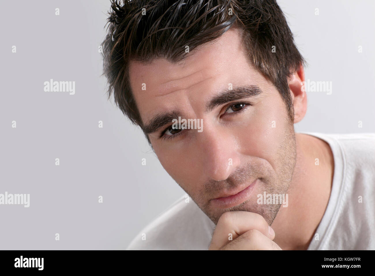 Portrait of man on white background Stock Photo - Alamy