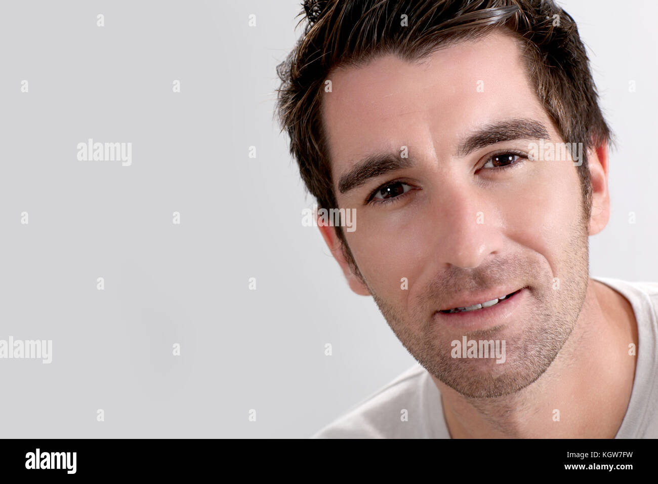 Portrait of man on white background Stock Photo - Alamy