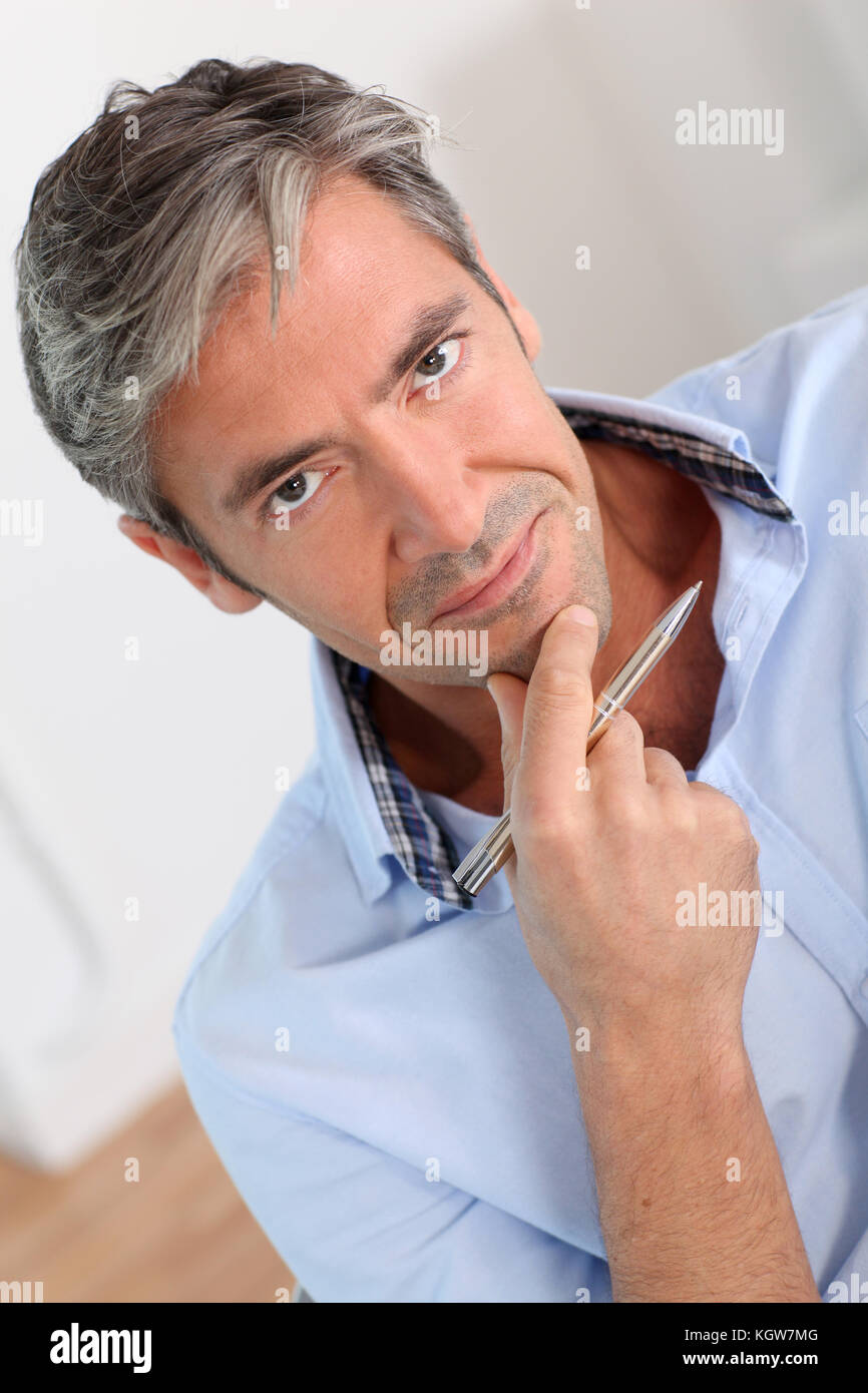 Portrait of handsome 40-year-old man Stock Photo - Alamy