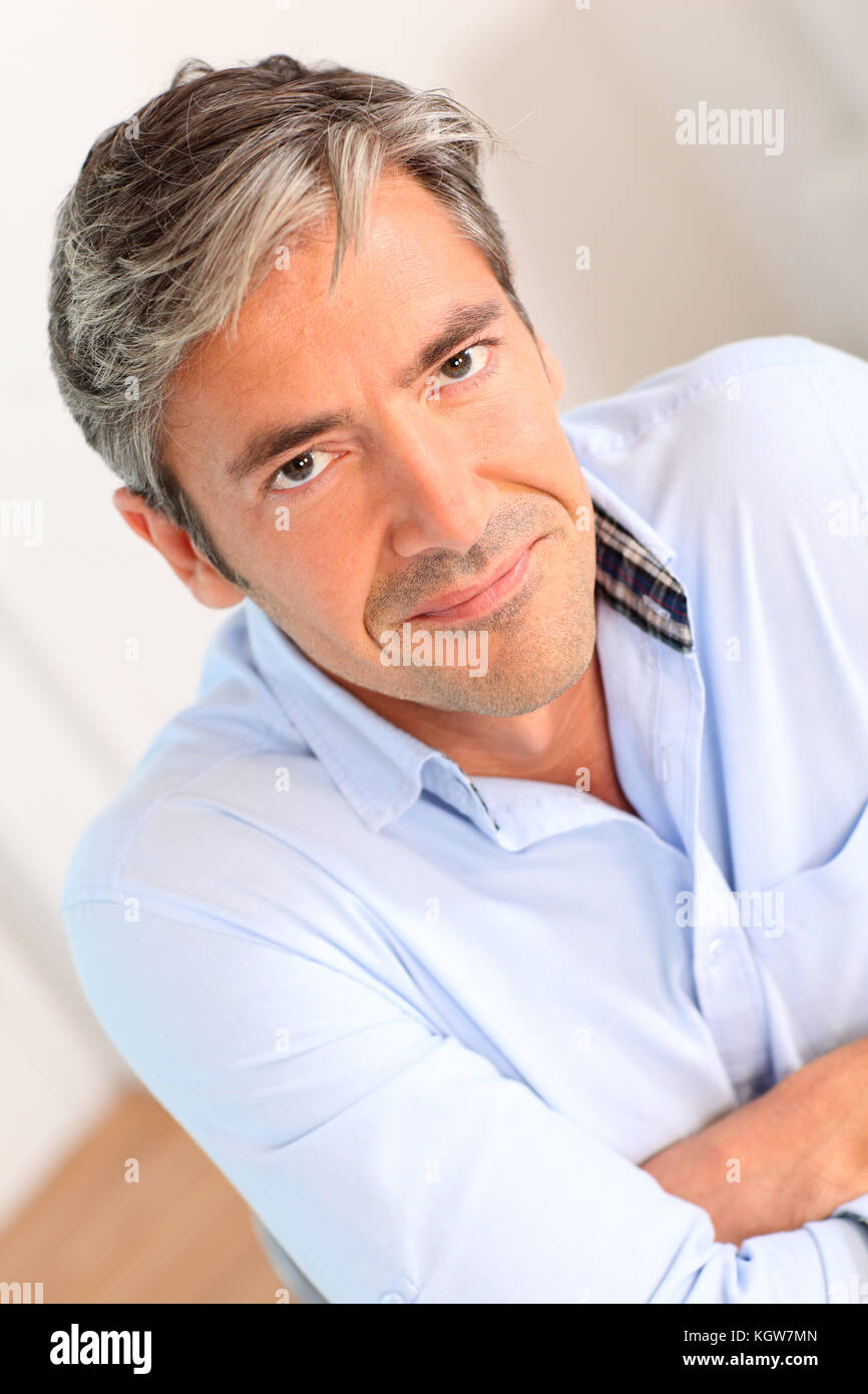 Portrait of handsome 40-year-old man Stock Photo - Alamy