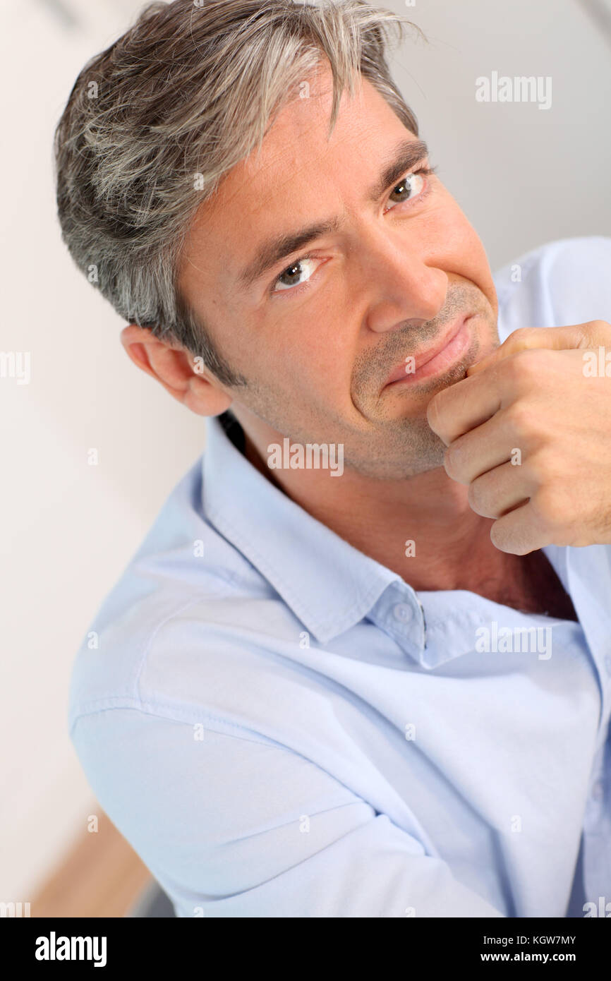 Portrait of handsome 40-year-old man Stock Photo - Alamy