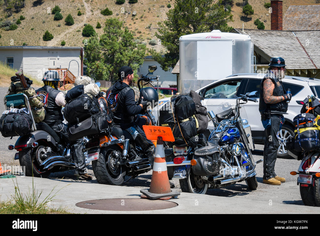 YELLOWSTONE NATIONAL PARK, WYOMING, USA - JULY 17, 2017: Group of ...