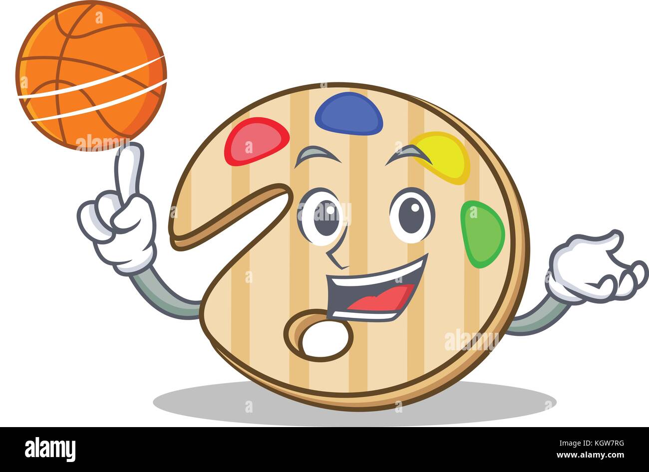 With basketball paint palette character cartoon Stock Vector Image ...