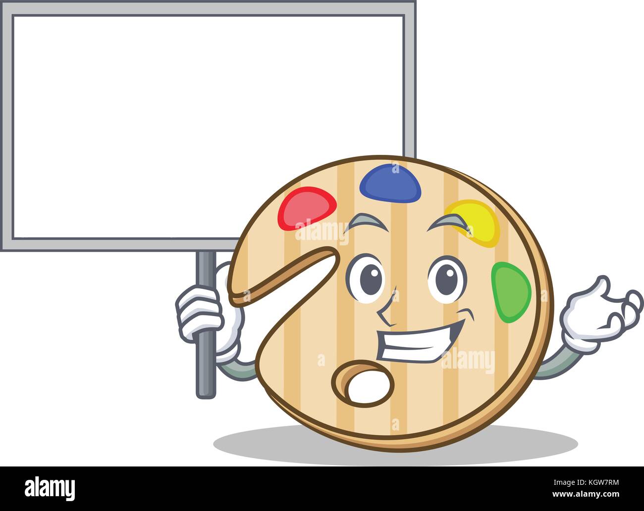 Bring board paint palette character cartoon Stock Vector Image & Art ...