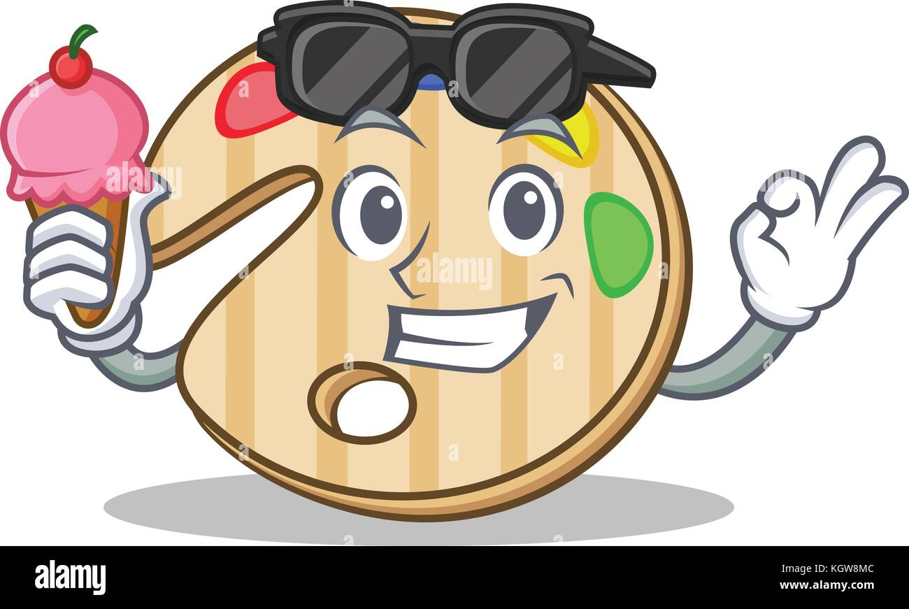 With ice cream paint palette character cartoon Stock Vector Image & Art ...