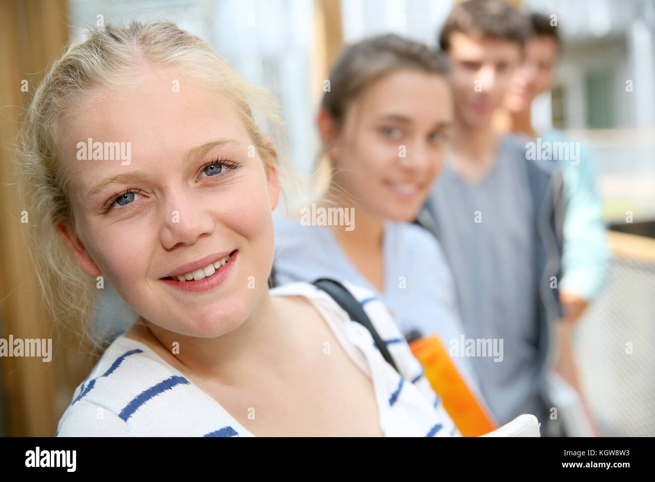 Portrait of smiling school girl Stock Photo - Alamy