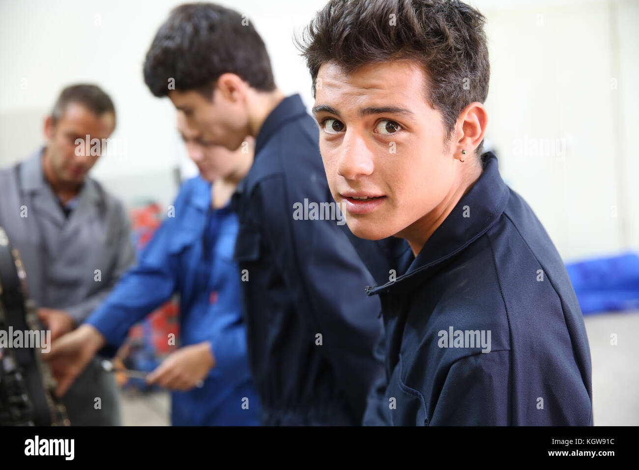 Portrait of student in auto mechanics Stock Photo - Alamy