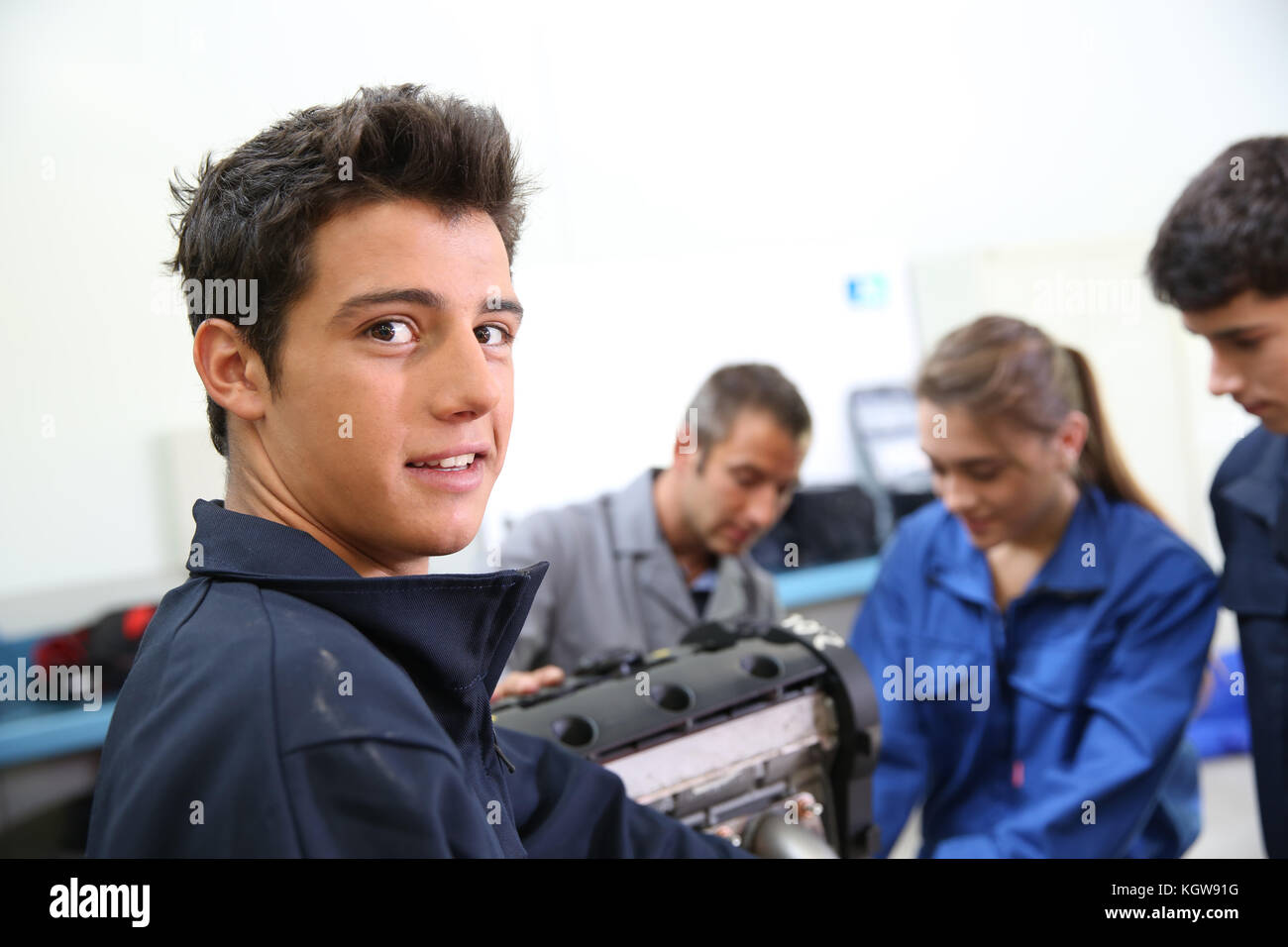 Portrait of student in auto mechanics Stock Photo - Alamy
