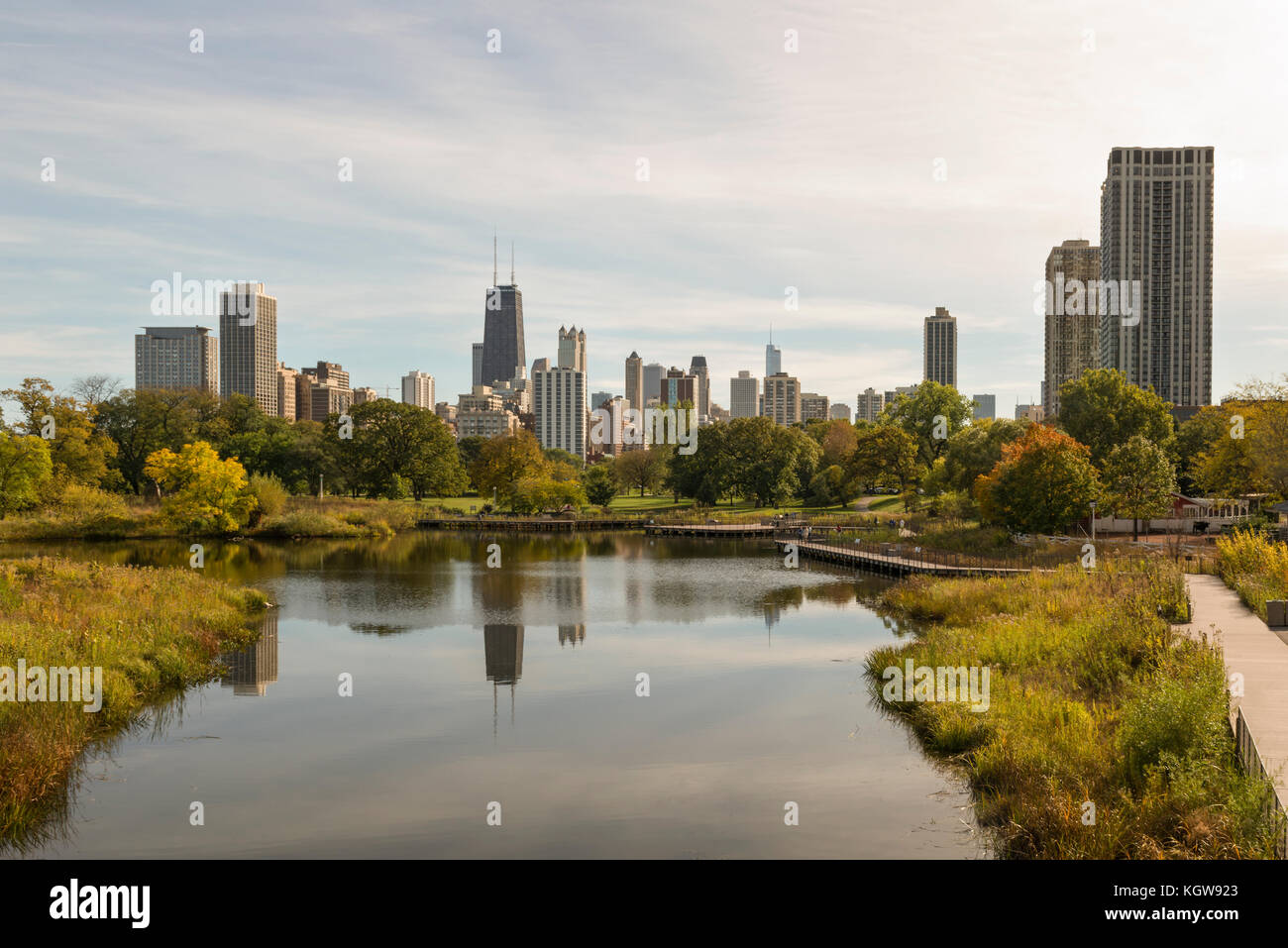 Chicago lincoln park lagoon hi-res stock photography and images - Alamy