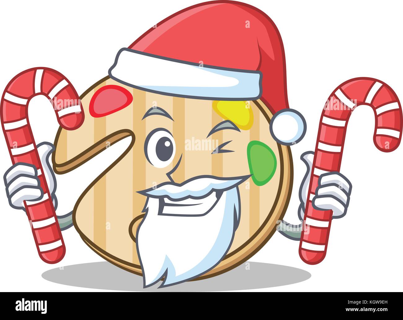 Santa with candy paint palette character cartoon Stock Vector Image ...