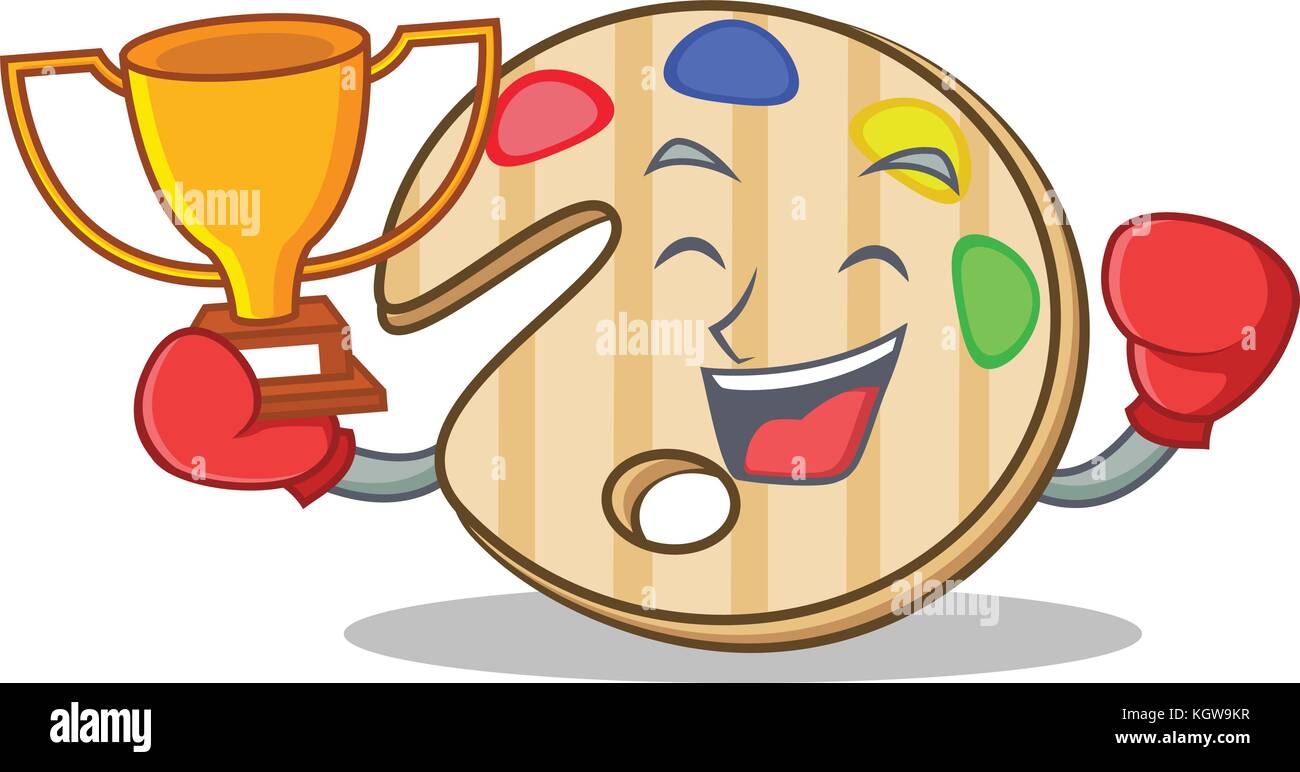 Boxing winner paint palette character cartoon Stock Vector Image & Art ...