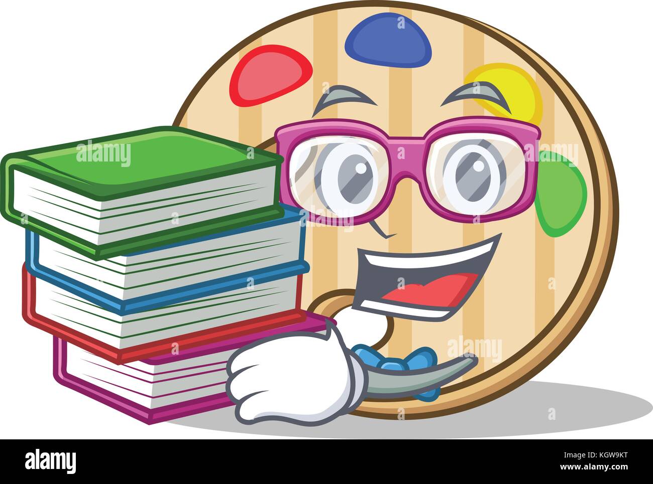 Student with book paint palette character cartoon Stock Vector Image ...