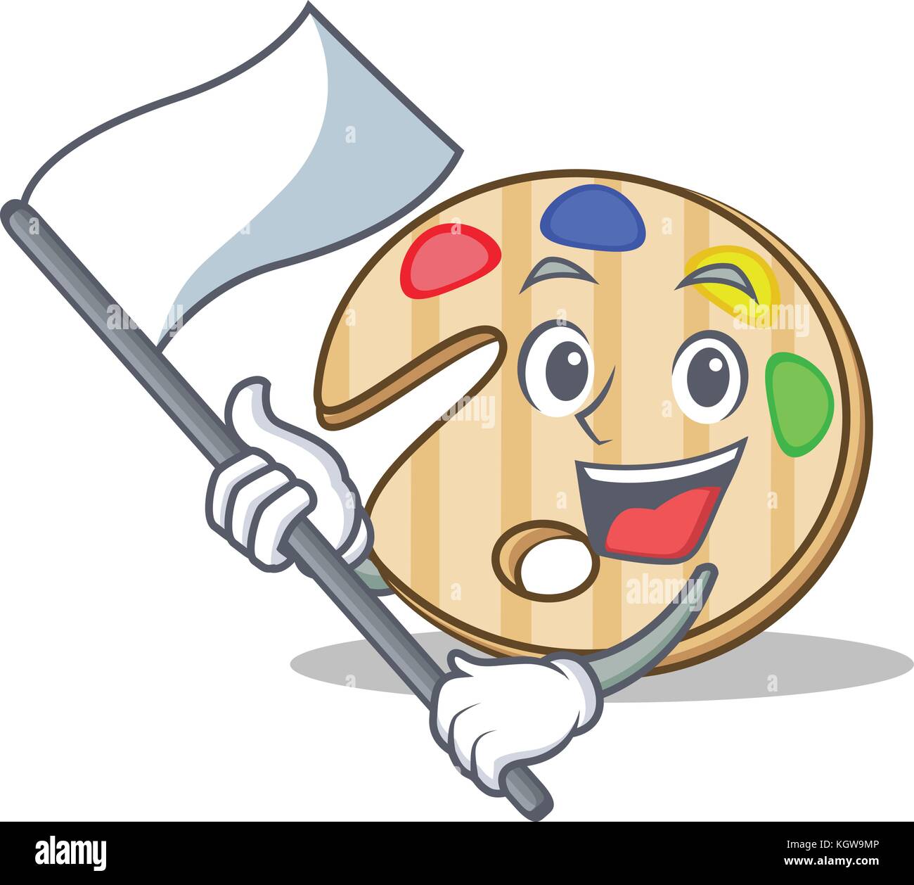 With flag paint palette character cartoon Stock Vector Image & Art - Alamy