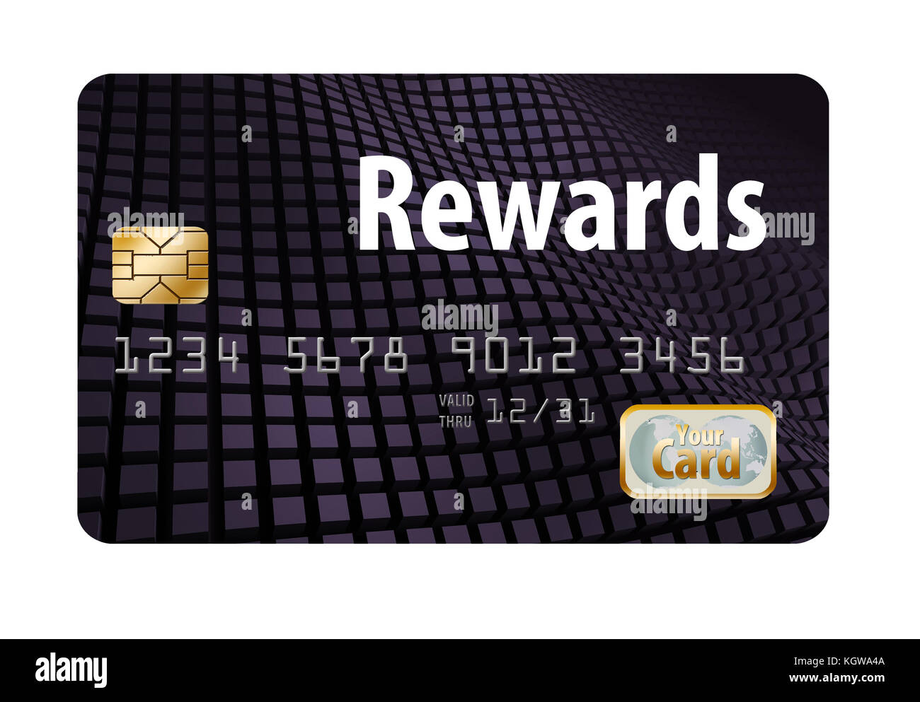 A rewards credit card is isolated on a white background. Goes with idea ...
