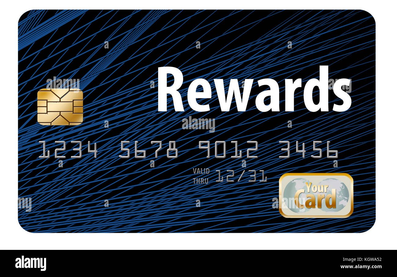 A rewards credit card is isolated on a white background. Goes with idea ...