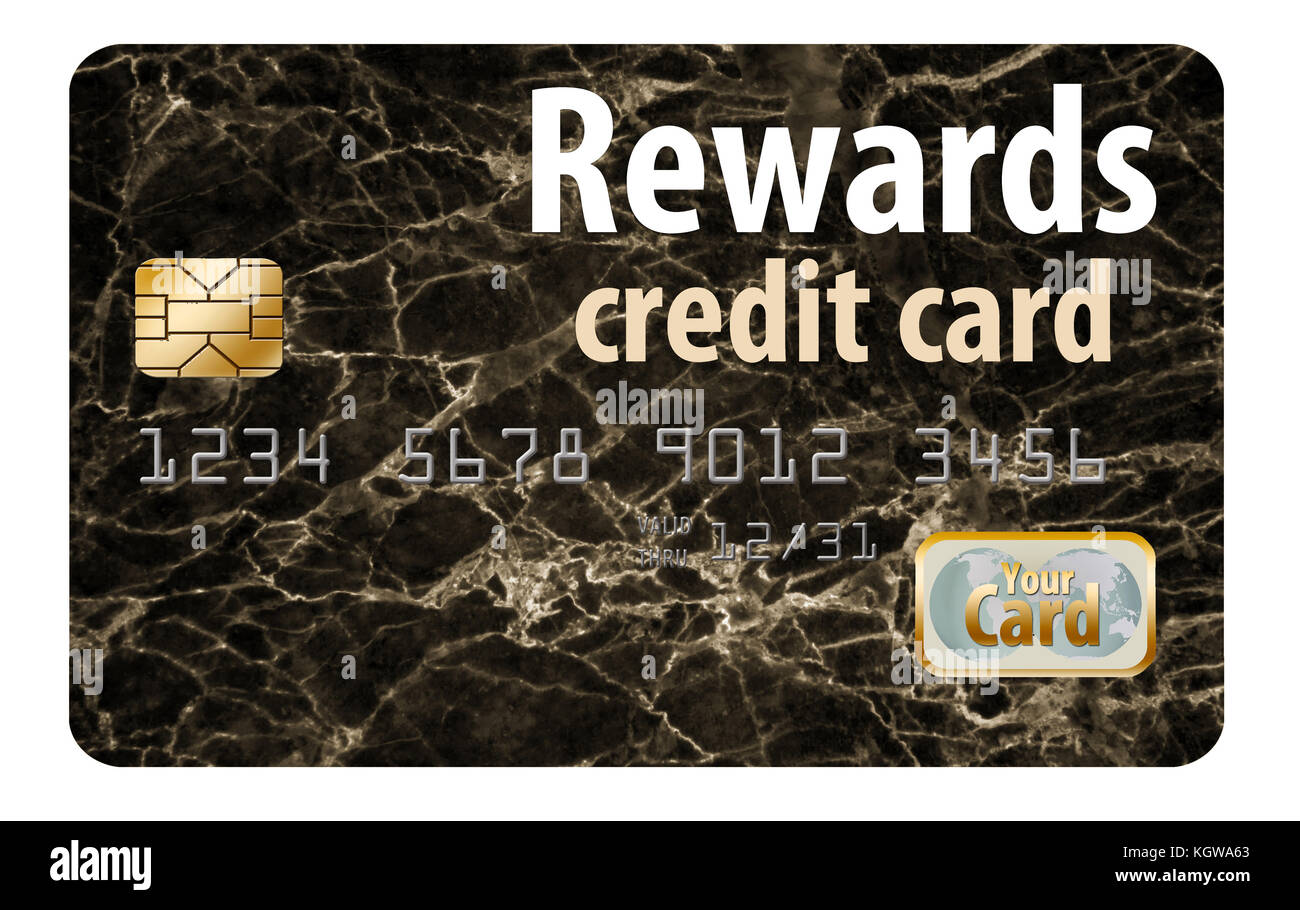 A rewards credit card is isolated on a white background. Goes with idea ...