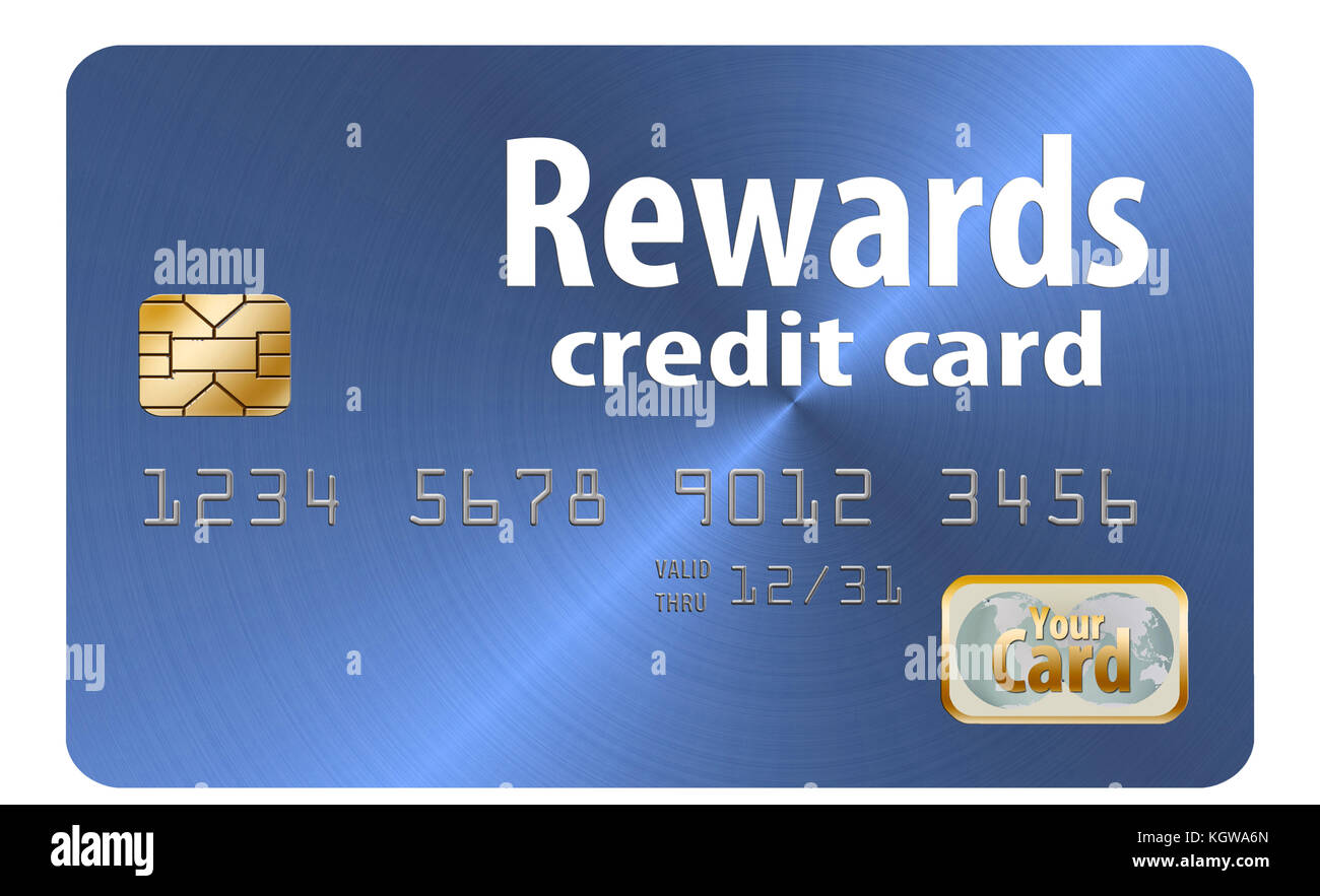 A rewards credit card is isolated on a white background. Goes with idea ...