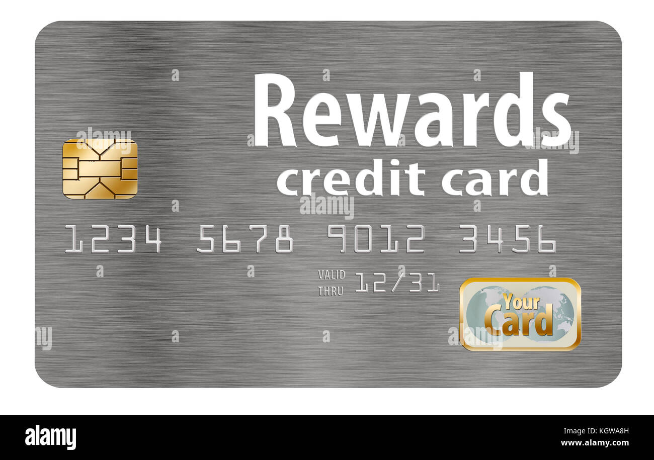 A rewards credit card is isolated on a white background. Goes with idea ...