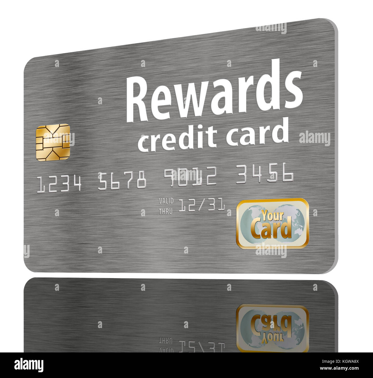 A rewards credit card is isolated on a white background. Goes with idea ...