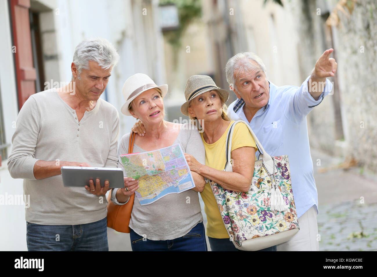 Group of senior people traveling in Europe Stock Photo - Alamy