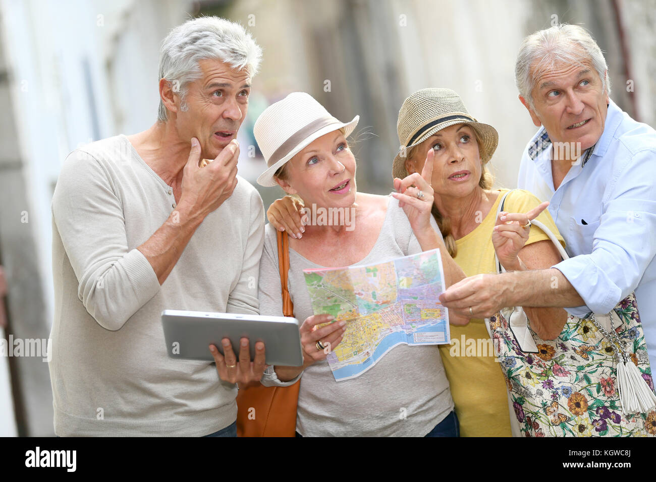 Group of senior people traveling in Europe Stock Photo - Alamy