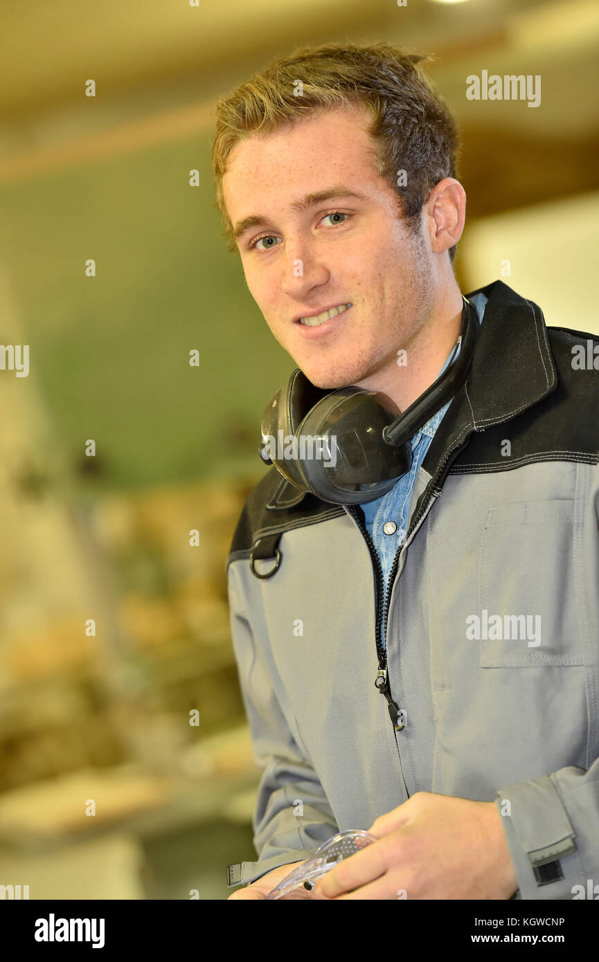 Portrait of student in workshop Stock Photo - Alamy