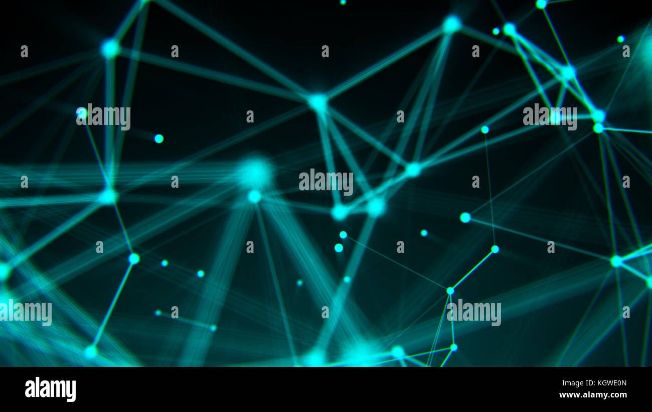 Abstract connection dots. Technology background. Digital drawing blue ...