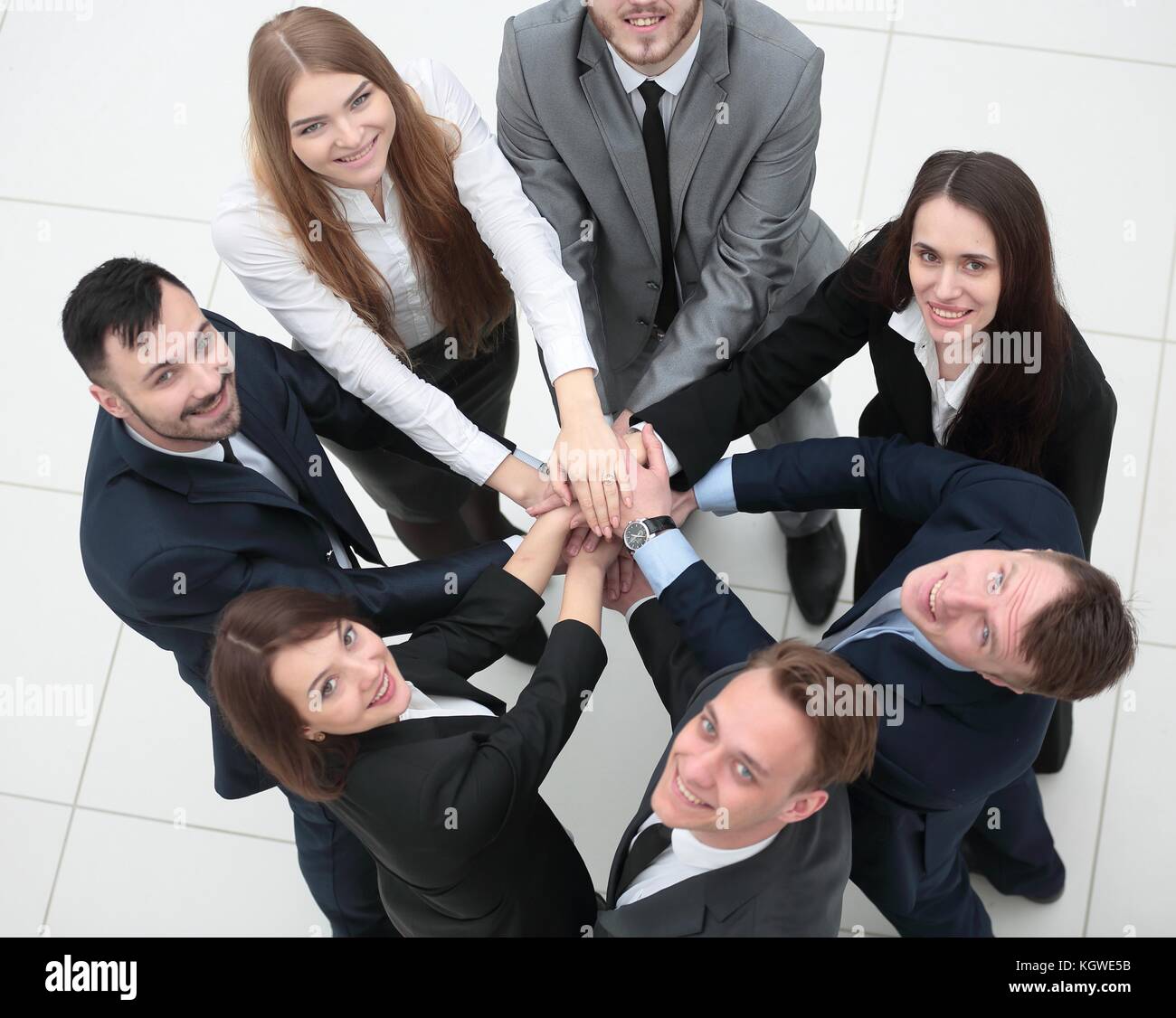 business team formed into a circle Stock Photo - Alamy