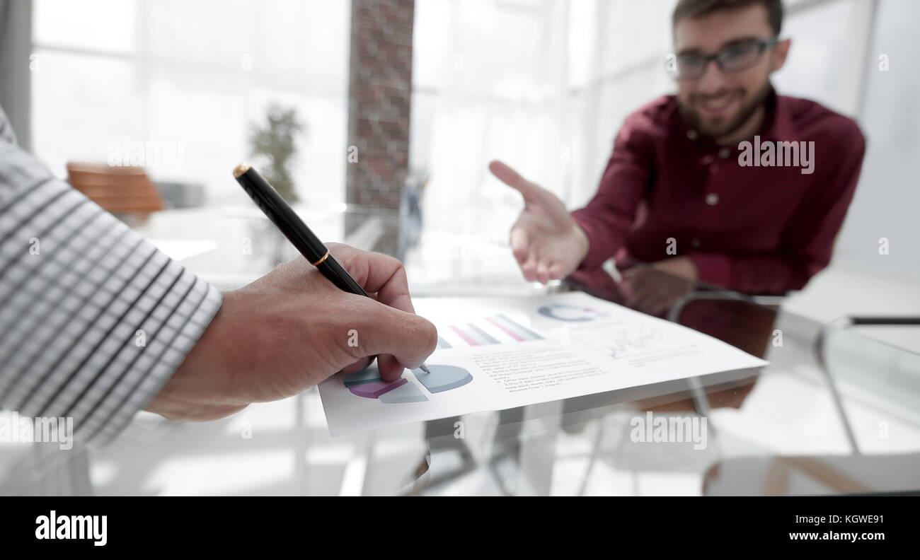 Business team hands at working with financial plan. concept of teamwork ...