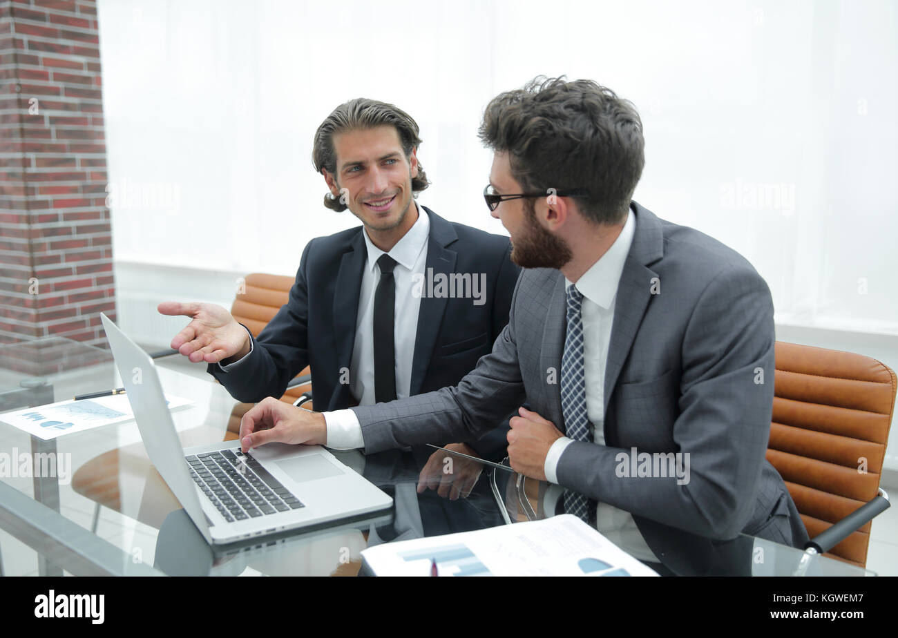 two business people working on laptop. photo with copy space Stock ...