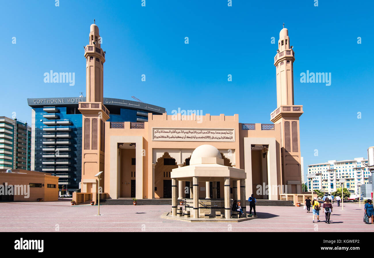 DUBAI, UAE - 26OCT2017: The Khalifa Al Tajer Mosque is reported as ...