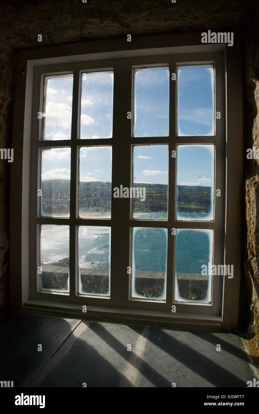 View looking out through a window frame Stock Photo - Alamy