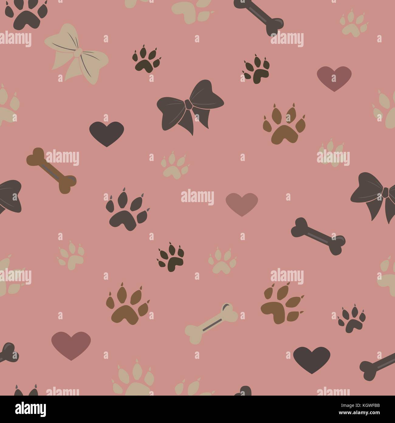 Seamless Dog Paw Pattern. Vector Illustration Stock Vector Image & Art ...