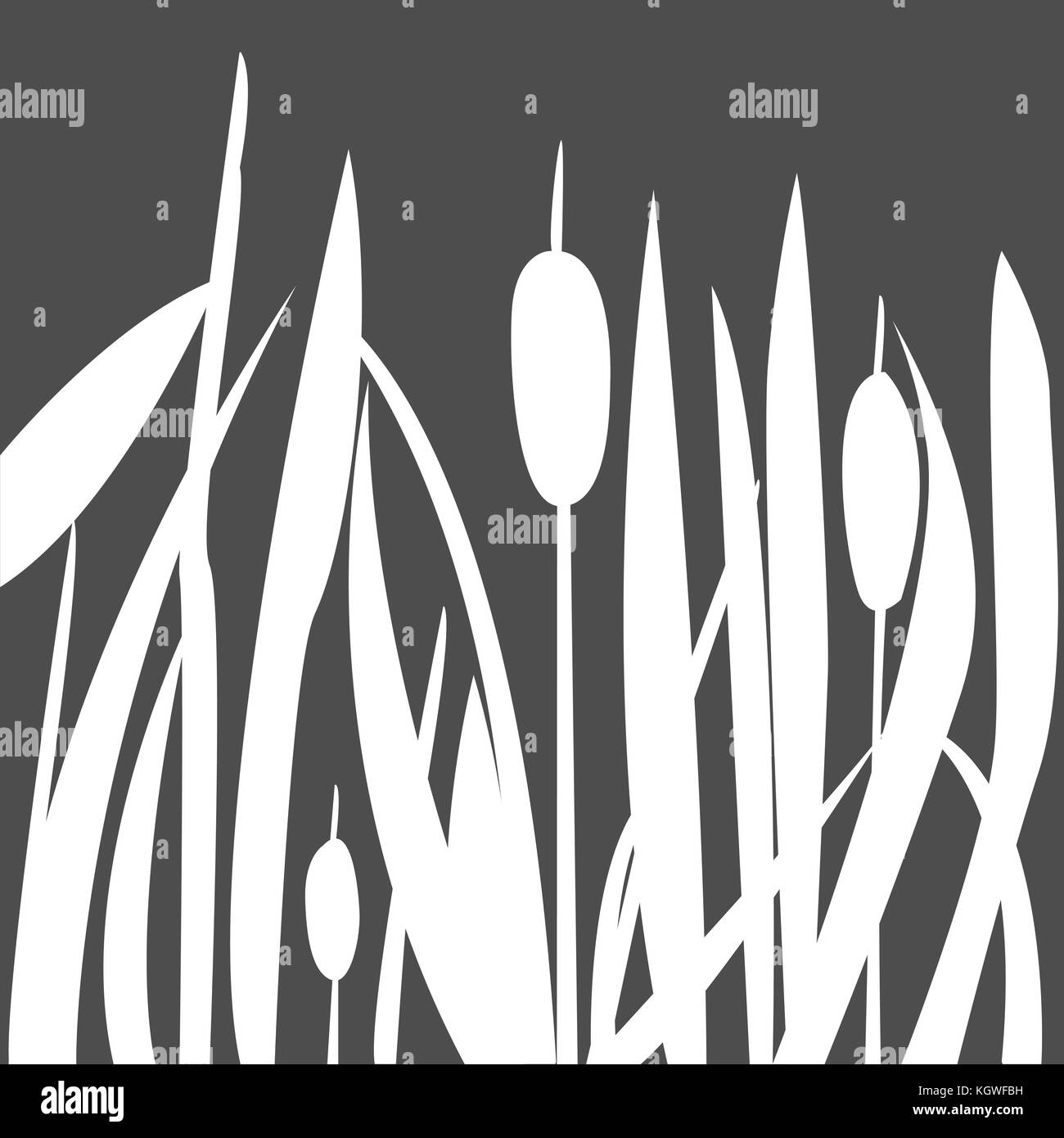 Silhouette of Reed Bush. Vector Illustration Stock Vector Image & Art ...