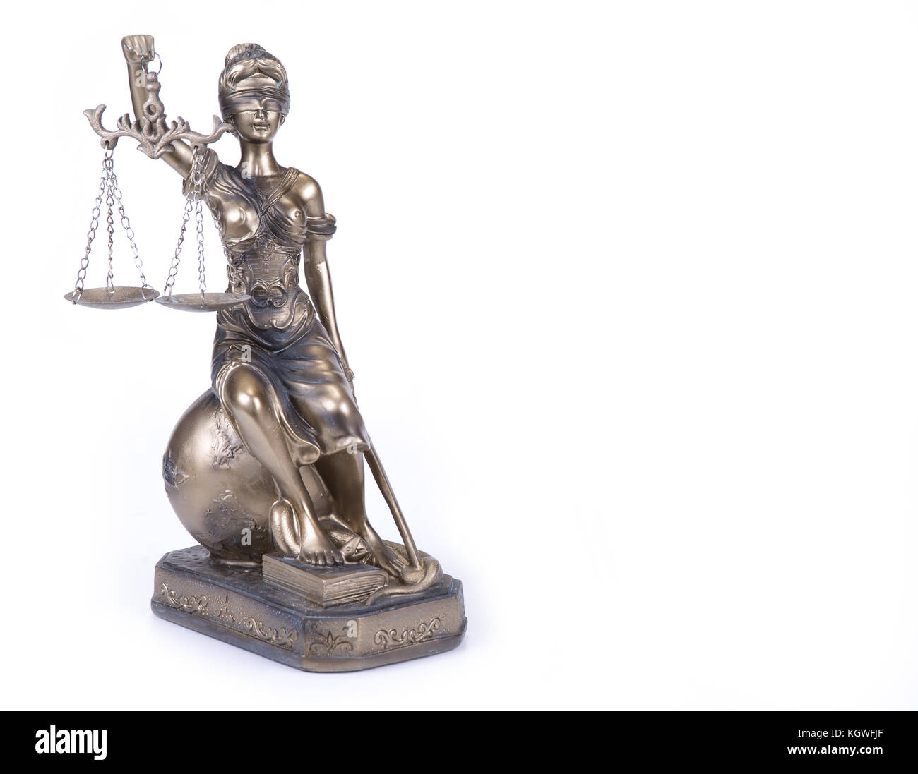 Statue of Justice Themis on the white background Stock Photo - Alamy