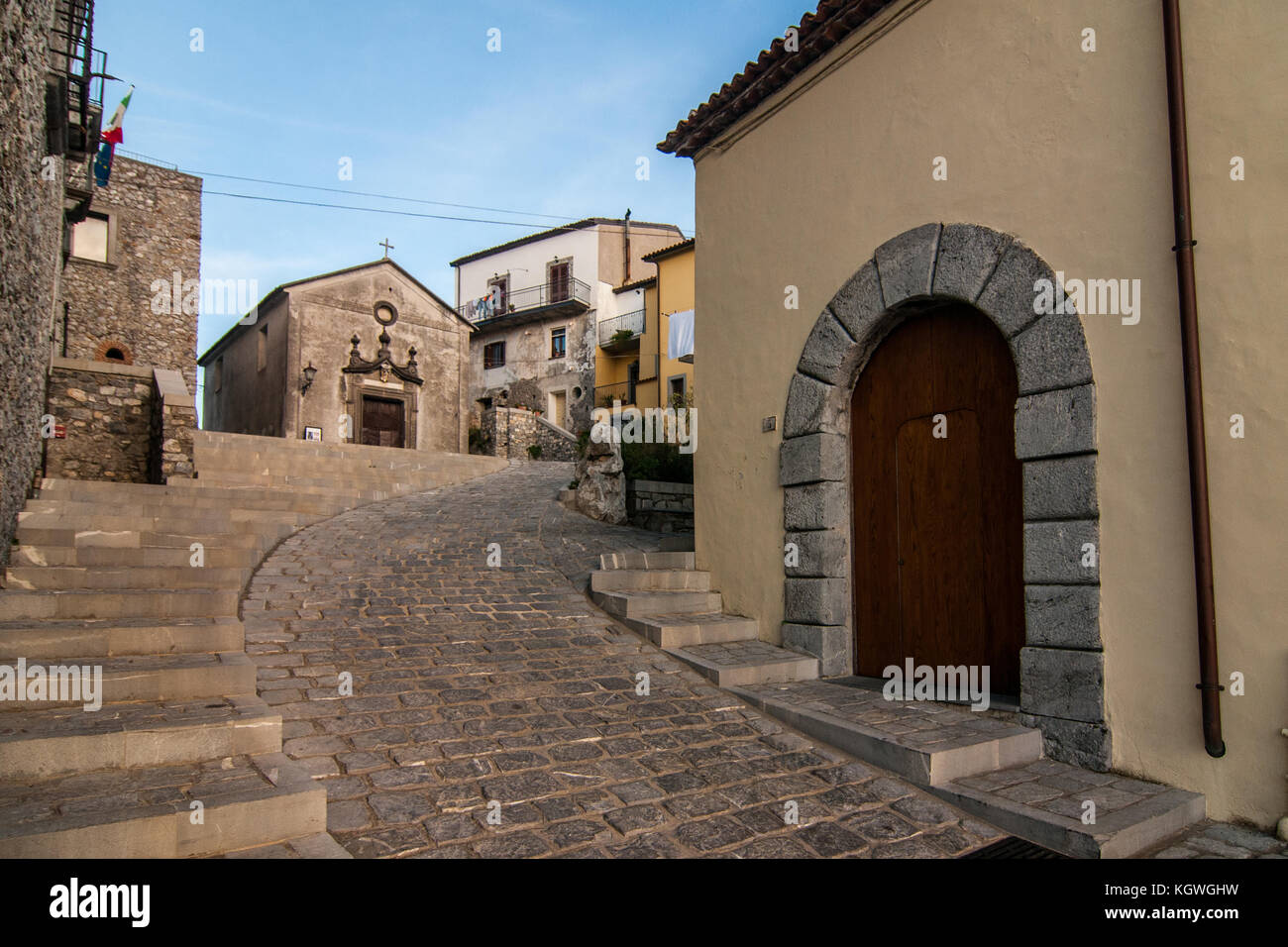 A view of the village of Aieta, Italy. Aieta (also written in Ajeta ...