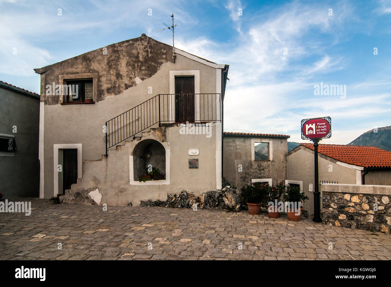 A view of the village of Aieta, Italy. Aieta (also written in Ajeta ...