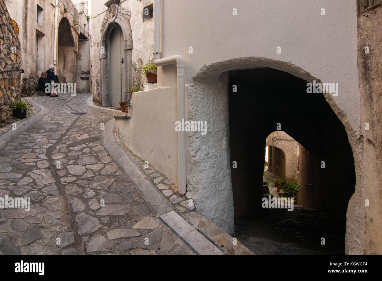 A view of the village of Aieta, Italy. Aieta (also written in Ajeta ...