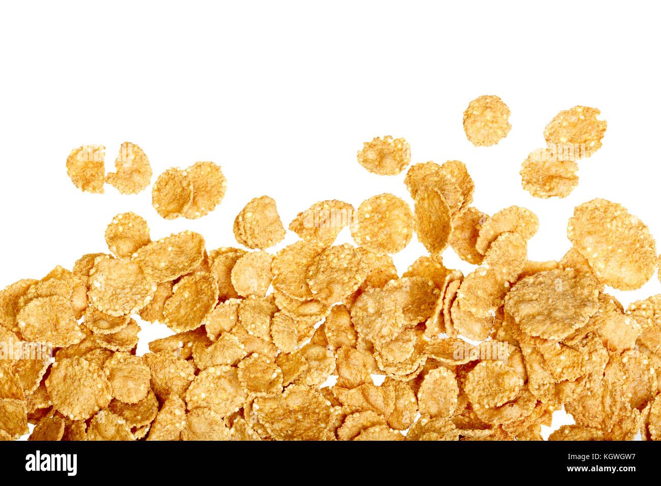 Corn flakes background on white Stock Photo - Alamy