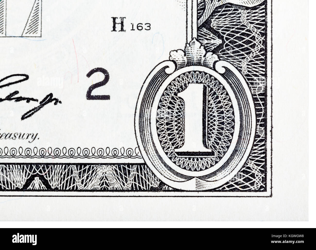 Detailed Element Based On A One Dollar Bill Stock Photo Alamy
