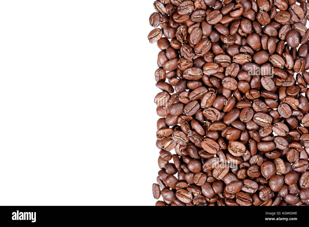 Coffee beans stripes isolated in white background Stock Photo - Alamy