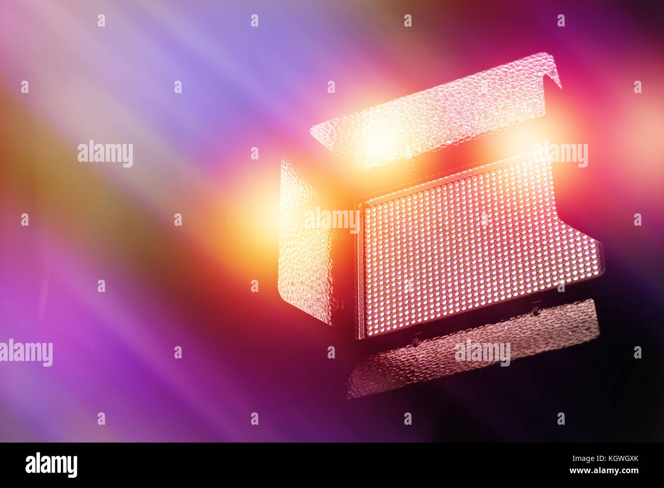 LED light for video and photography production with colorful blurred ...