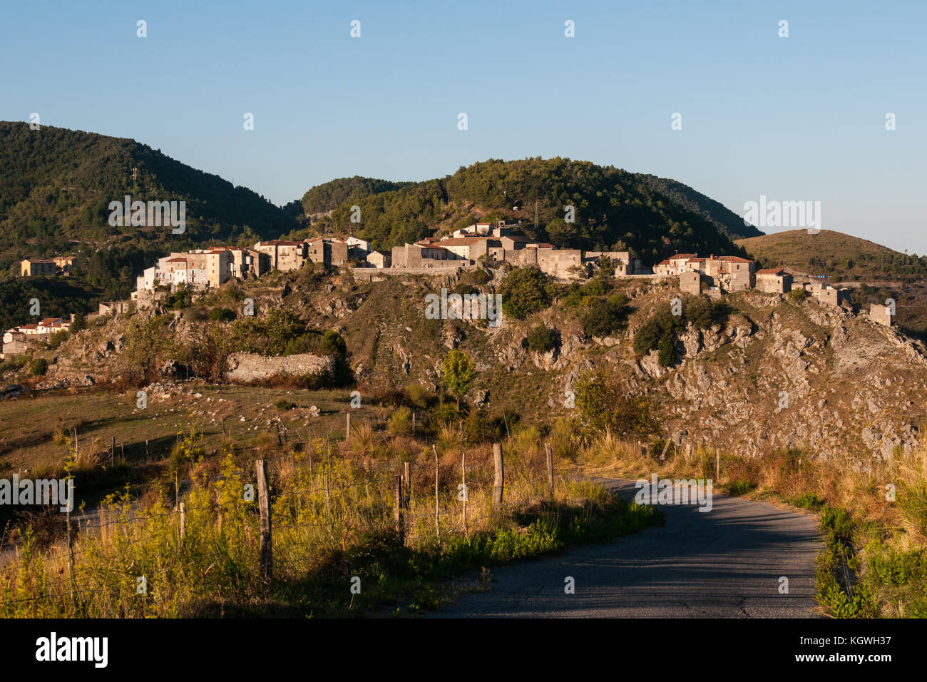 A view of the village of Aieta, Italy. Aieta (also written in Ajeta ...